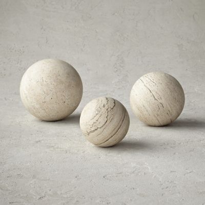 Travertine Spheres Handcrafted Natural Limestone Accent Piece