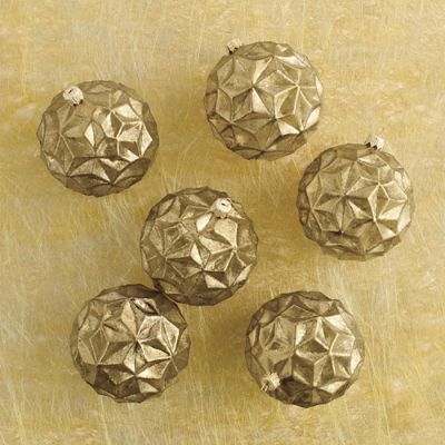 Mixed Geometric Glass Ornaments, Set of Six | Frontgate