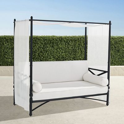 Carlisle Daybed with Cushions & Convertible Canopy in Onyx Aluminum