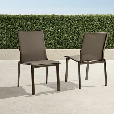 Frontgate Resort Newport Aluminum Dining Chairs, Set of Two with Quick ...