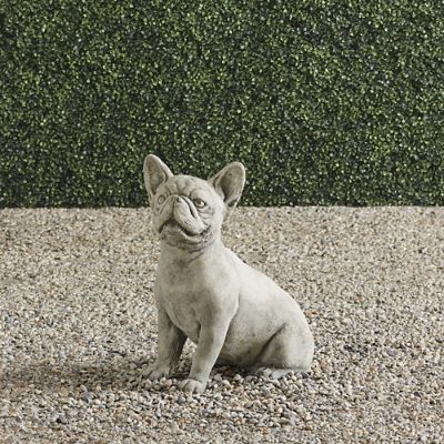 Outdoor Statuary Stone Frenchie for Indoor & Garden Use, Hand-Cast ...