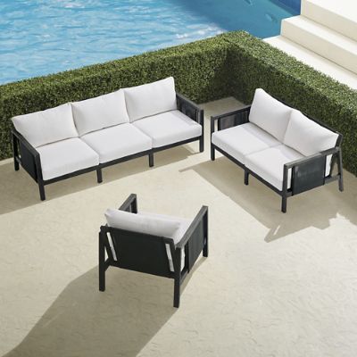 Veda 3-pc. Sofa Set with All-Weather Wicker & Teak Frame