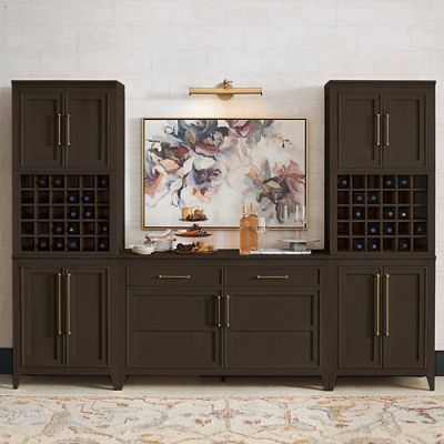 Kaplan Modular Oak Veneer Collection with Brass Hardware & Adjustable ...