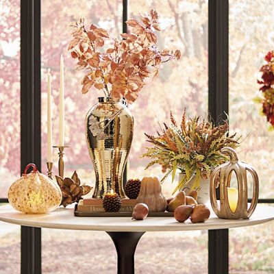 Carved Pumpkin Hurricane Lantern | Frontgate