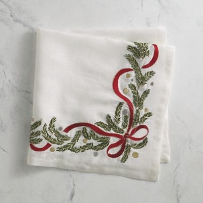 Merry & Bright Bow Napkins, Set of Four | Frontgate