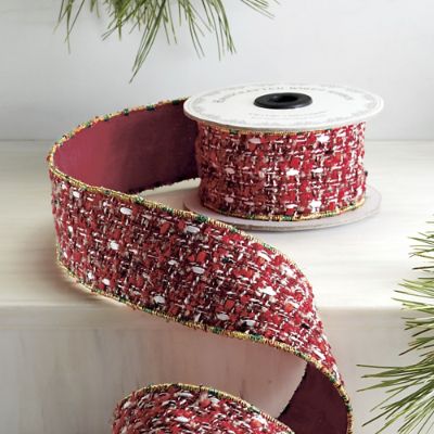 Vintage Christmas Tweed Ribbon | Frontgate