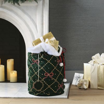 Trellis of Bows Santa Bag | Frontgate