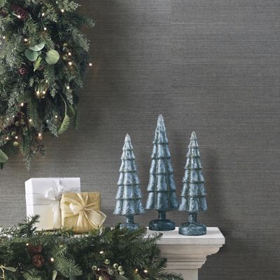 Frosted French Blue Glass Tree Trio | Frontgate