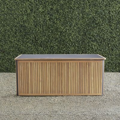 Teak and Aluminum Storage Chest | Frontgate