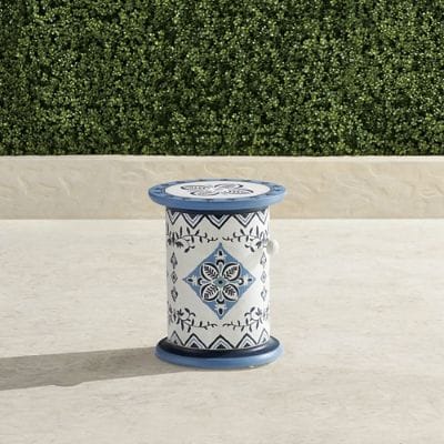 Bronte Tile Handpainted Umbrella Table | Frontgate