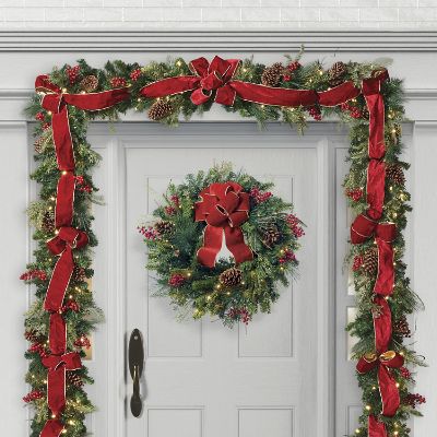 Christmas Cheer Greenery Front Door Bundle | Frontgate