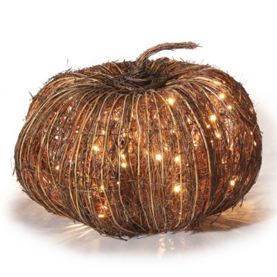 24-inch dia. Pre-lit Grapevine Halloween Pumpkin | Frontgate