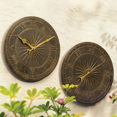 Sunburst Clock and Thermometer | Frontgate
