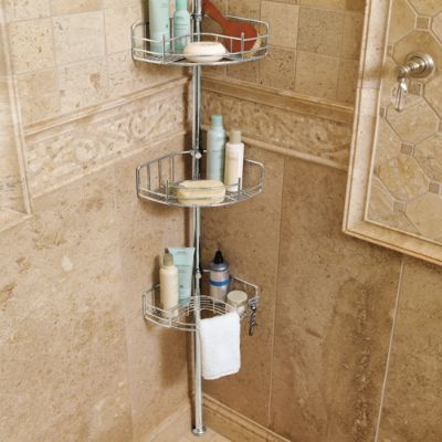 Stainless Steel Tension-mount Shower Butler | Frontgate