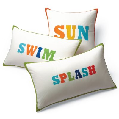 Pool-themed Embroidered Throw Pillows | Frontgate