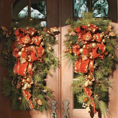 Gilded Pear Door Swag | Frontgate