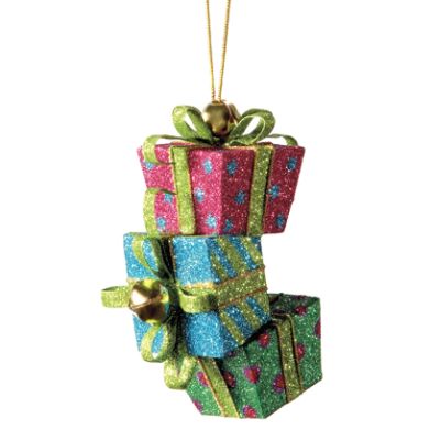 Set of Three Gift Stack Ornaments | Frontgate