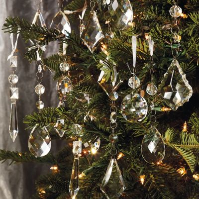 Crystal Droplets with Silver Hangers, Set of 24 | Frontgate