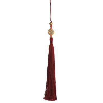 Set of 12 Handmade Red Crystal Beaded Tassels | Frontgate