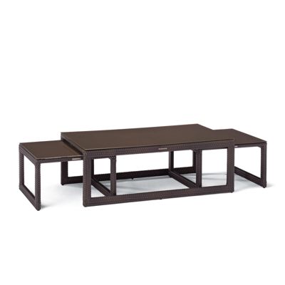 Palermo Nesting Glass-overlay Coffee Tables, Set of Three | Frontgate
