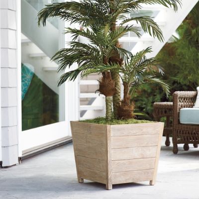 White Washed Teak Planter | Frontgate