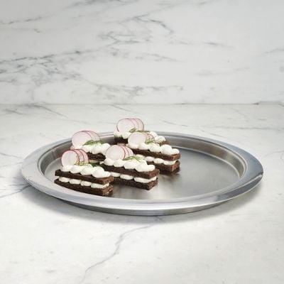 Hot/Cold 17-in. Round Stainless Steel Tray with Thermosensitive Core ...