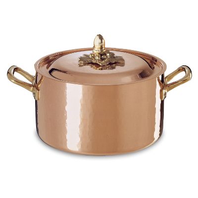 Hammered Copper Casserole Pot with Acorn Lid | Frontgate