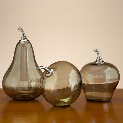 Set of Three Glass Fruit | Frontgate