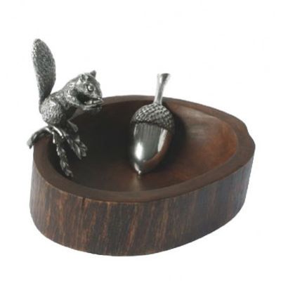 Pewter Squirrel Nut Bowl and Scoop | Frontgate