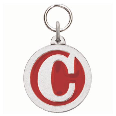 Glossy Pewter Initial Dog Tag | Frontgate