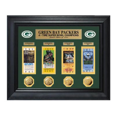 Green Bay Packers Four-time Super Bowl Champion Ticket and Coin Set ...