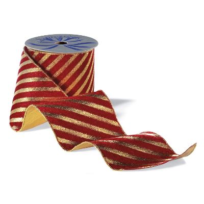 Burgundy and Gold Diagonal Ribbon | Frontgate
