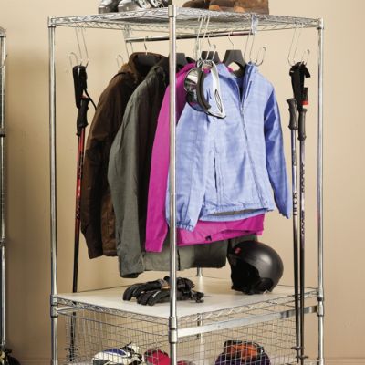 Chrome-finished Open Locker System | Frontgate