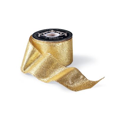 2-1/2" Gold Glitter Ribbon | Frontgate