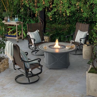 Carlisle Woven Swivel Rocker Lounge Chairs in Onyx Aluminum Set of Two