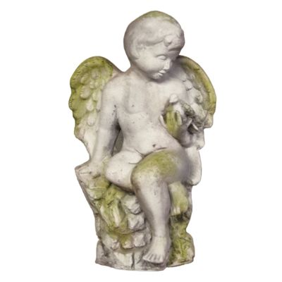 Angel Holding Bird Outdoor Statue | Frontgate