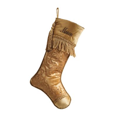 Crystal Jeweled Stocking with Gold Toe | Frontgate