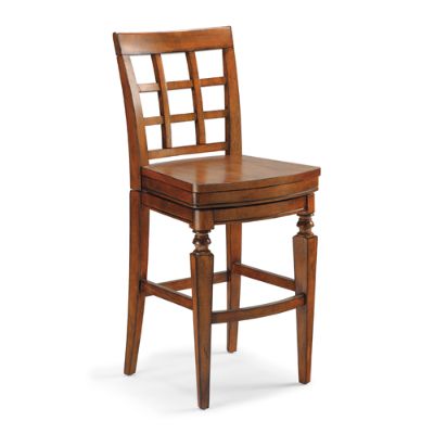 Napa Wooden Seat Swivel Bar Height Bar Stool (28-1/2"H seat) | Frontgate