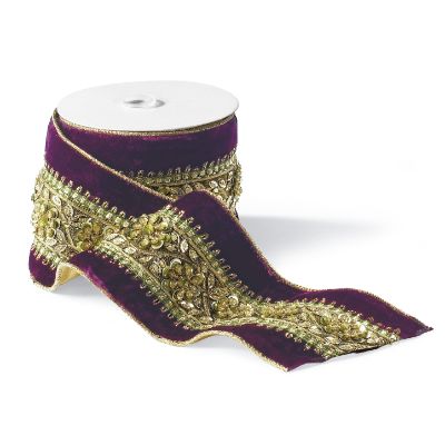 Beaded Purple Velvet Ribbon | Frontgate
