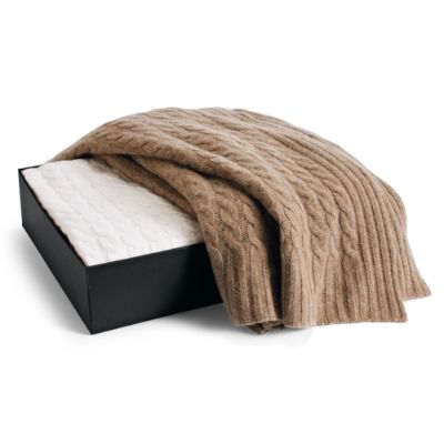 Cable-knit Cashmere Throw | Frontgate