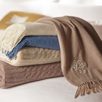 Cable-knit Cashmere Throw | Frontgate