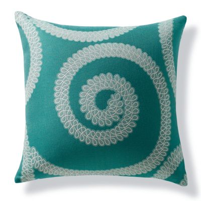 Spiral Aqua Designer Outdoor Pillow | Frontgate