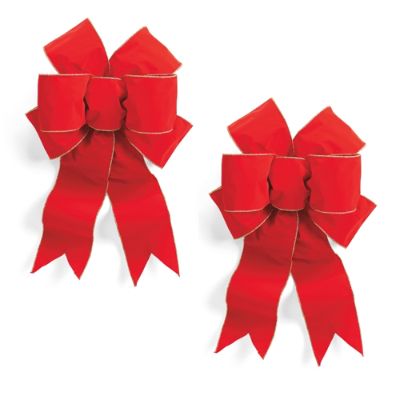 Pre-Made Red Outdoor Bows, Set of Two | Frontgate