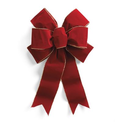 Pre-Made 24" Burgundy Outdoor Bow | Frontgate