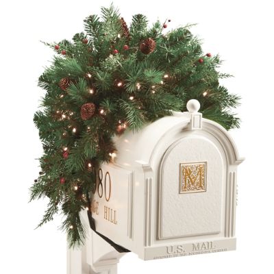 Winter Pine Cordless Mailbox Swag | Frontgate