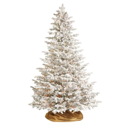 Flocked Cascades Christmas Tree with Traditional Stand | Frontgate