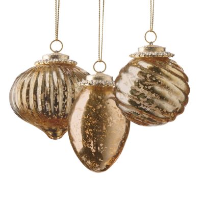 Set Of Six Gold Mini Antique Ornaments Frontgate