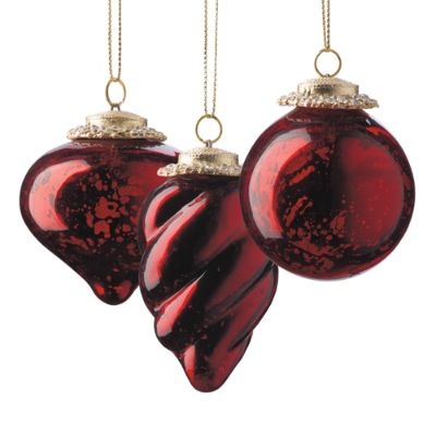 Set Of Six Red Mini Antique Ornaments Frontgate