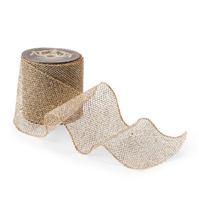 Glitter Mesh Platinum Ribbon | Frontgate