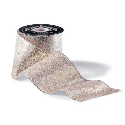 Glitter Platinum Ribbon | Frontgate